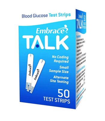 ️ Tiras para glucómetro Embrace Talk (50 unidades)